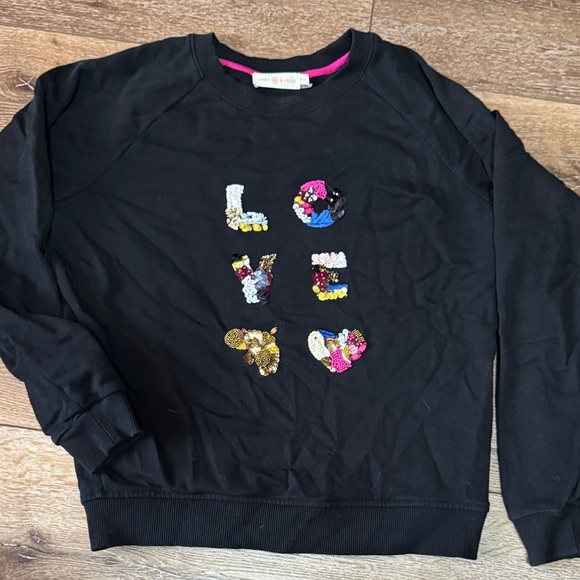 Tory Burch | Sweaters | Tory Burch Black Sweatshirt With Colorful ...